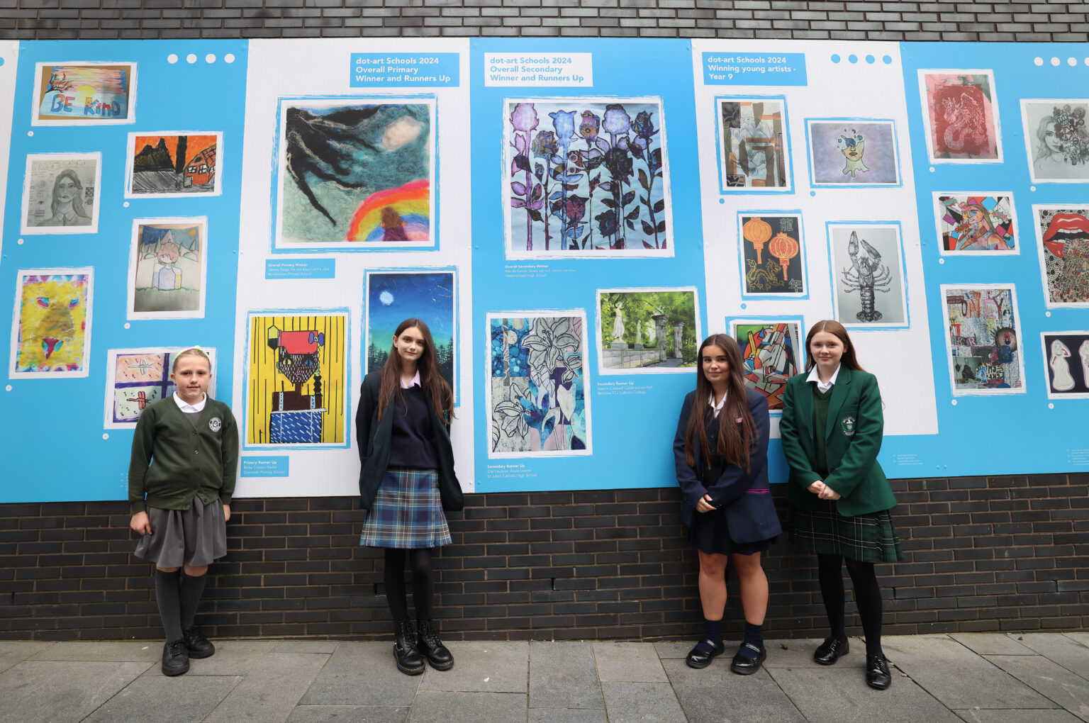 dot-art Schools Winning Artists display - Liverpool ONE