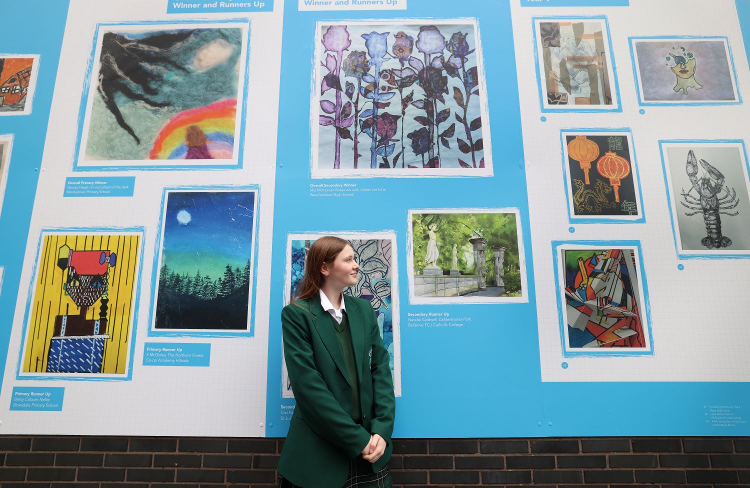 dot-art Schools Winning Artists display - Liverpool ONE