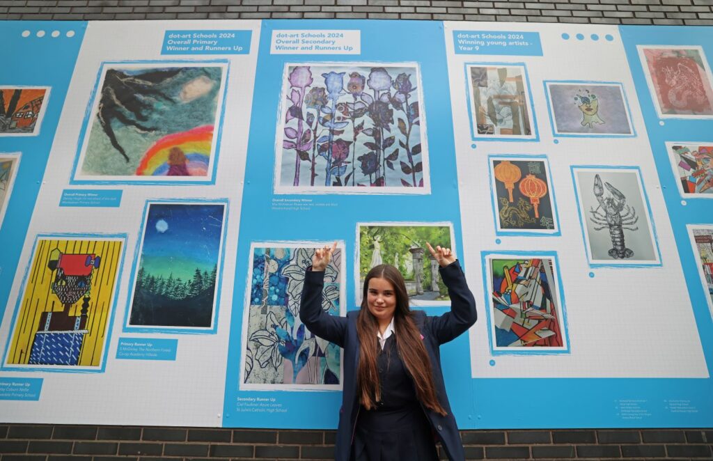 dot-art Schools Winning Artists display - Liverpool ONE
